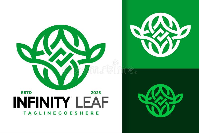 Infinity Leaf Logo Logos Design Element Stock Vector Illustration ...