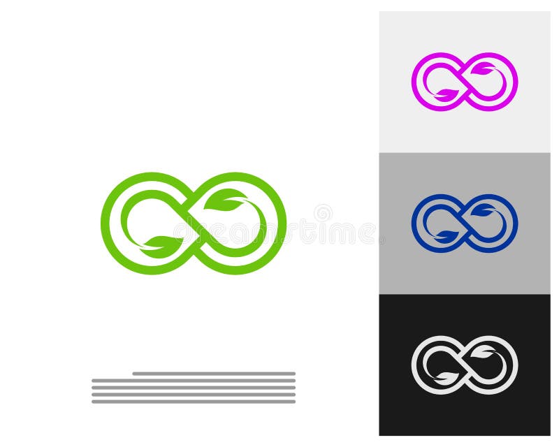 Infinity Leaf Icon Sign Symbol Logo Design Stock Vector - Illustration ...