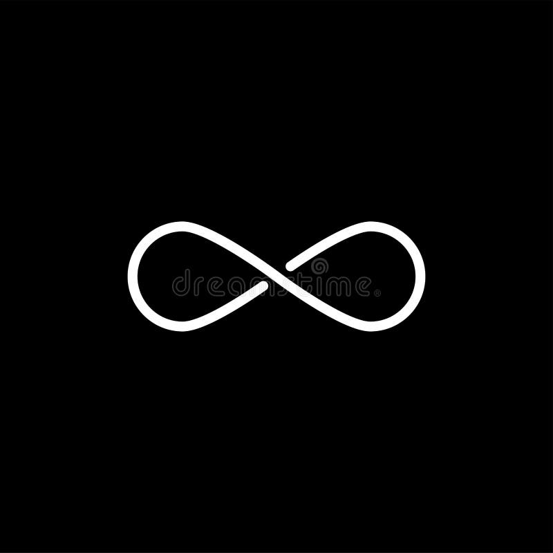 Infinity Line Icon on Black Background. Black Flat Style Vector ...