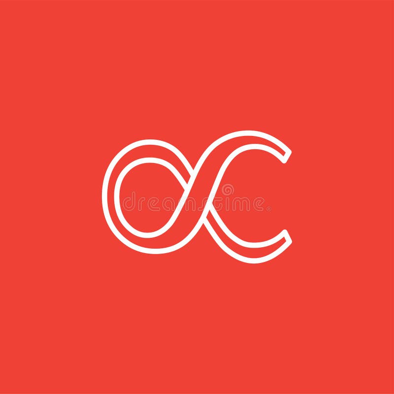 Infinity Line Icon on Red Background. Red Flat Style Vector ...