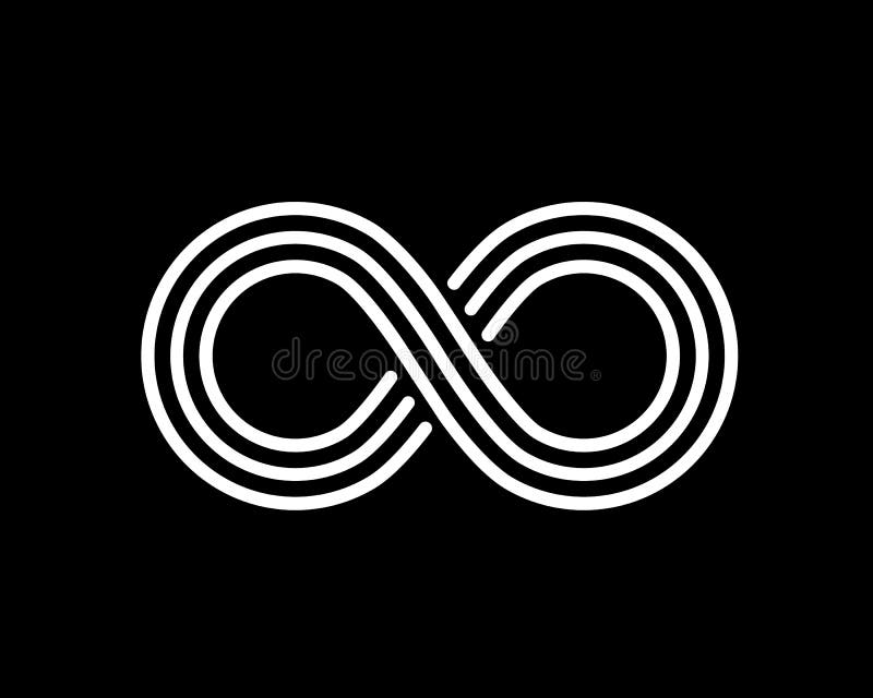 Infinity Line Symbol on the Black Background. Stock Vector ...
