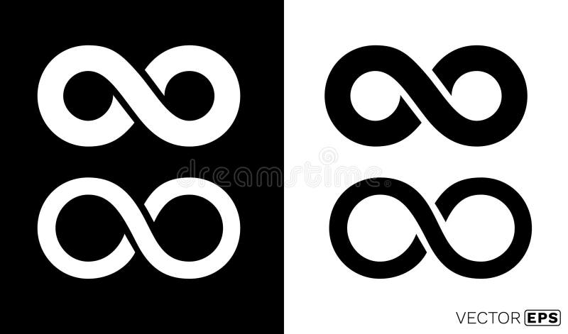 Infinity Line Symbol on the Black and White Background. Vector ...