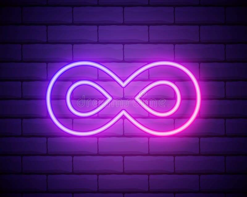 Infinity Logo Creative Concept with Glowing Neon Light Style Bold ...