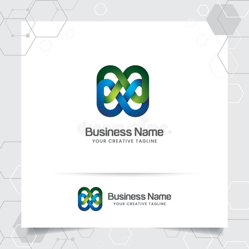 Infinity Logo Design in Blue and Green Modern Color Style Gradient. a ...