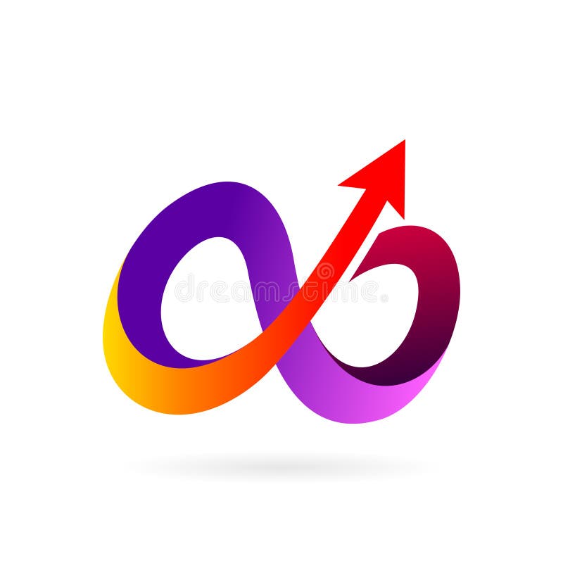 Infinity Logo Forming Growth Arrow Symbol Stock Vector - Illustration ...