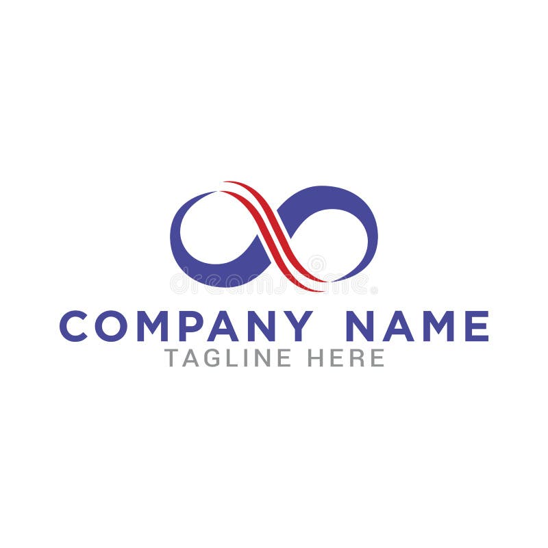 Infinity Logo Template in Blue and Red Stock Illustration ...