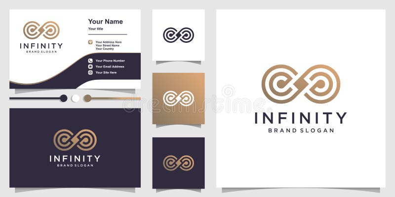 Infinity Logo with Unique Line Art Concept and Business Card Design ...