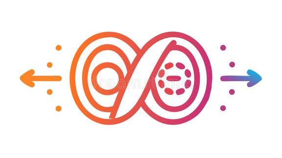 Infinity Loop with Arrows, Continuous Process Icon, Vector Design ...
