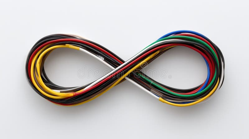 Infinity Loop of Colored Wires. Symbol of Connectivity and Endless ...