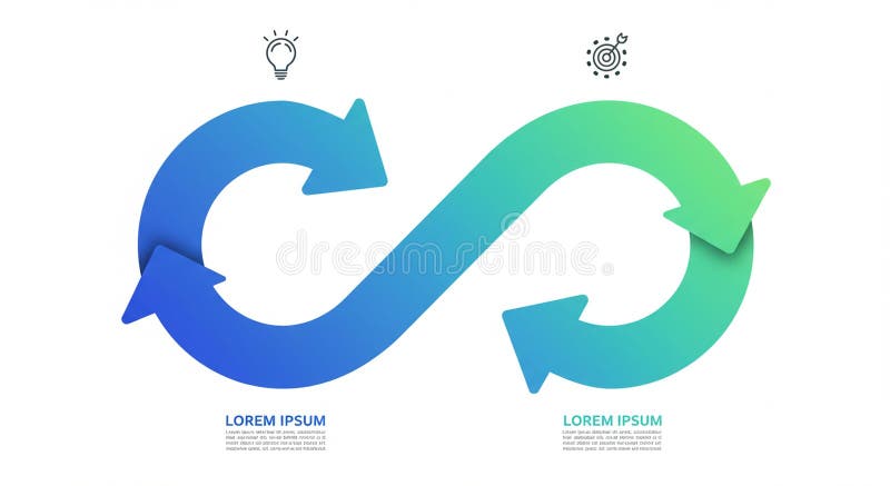 Infinity Loop Diagram with Arrows, Colored in a Gradient from Blue To ...