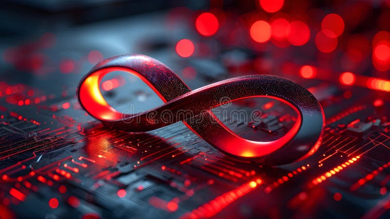 Infinity Loop, Futuristic Style, Red and Black, Technology Theme ...