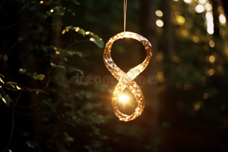 An Infinity Loop Hanging from a Tree in the Woods Stock Photo - Image ...