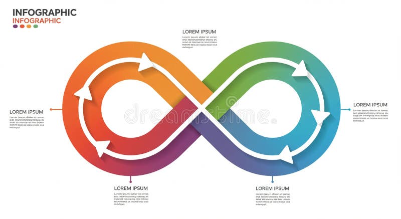 Infinity Loop Infographic Featuring a Colorful Spectrum Gradient ...
