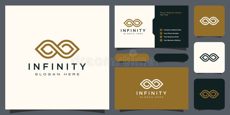 Infinity Loop with Line Art Style Symbol and Business Card Stock Vector ...