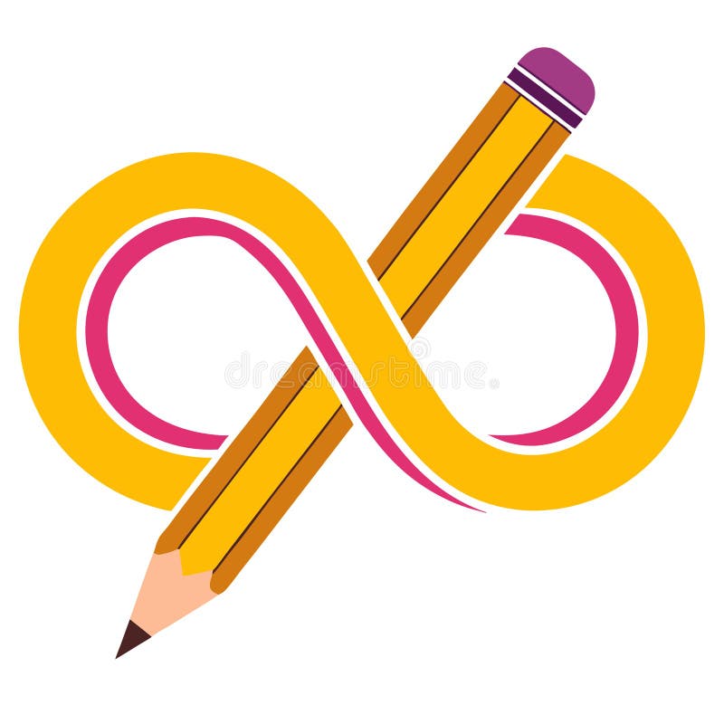 Infinity Loop Pencil Icon, Symbolizing Endless Creativity, Writing, and ...