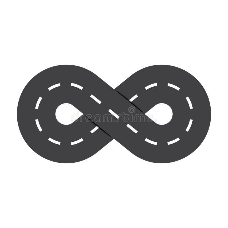 Infinity Loop Road. Black Highway Symbol. Figure-eight Shape. Endless ...