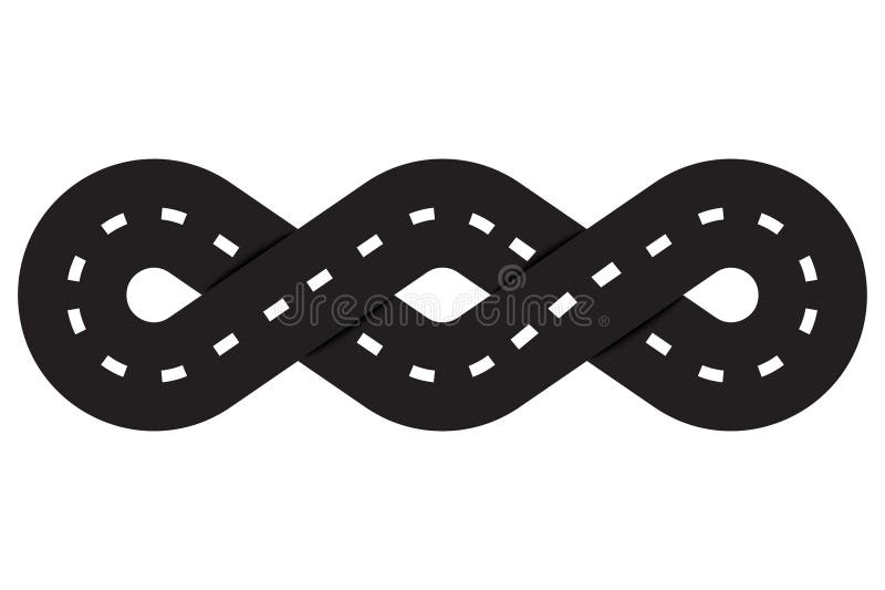 Infinity Loop Road. Endless Curved Path. Black Asphalt Route. Vector ...