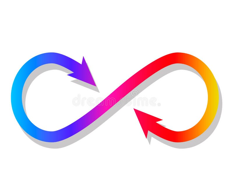 Infinity Loop Symbol with Arrow. Cycling Motion Icon Stock Vector ...