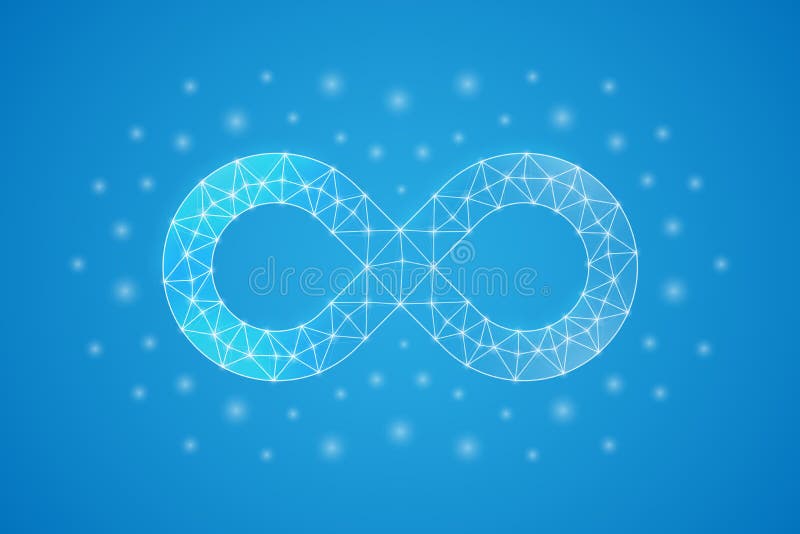 Infinity Low Poly Symbol with White Connected Dots. 3d Geometric ...