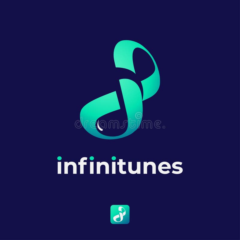Infinity Music Logo with Negative Space Concept Stock Vector ...