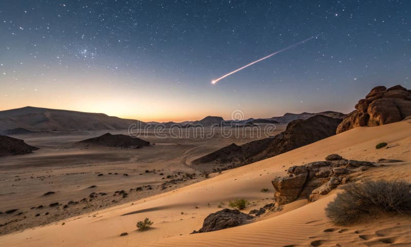 Infinity Over Cold Sand Dunes: Night, Stars, Universe Stock Image ...