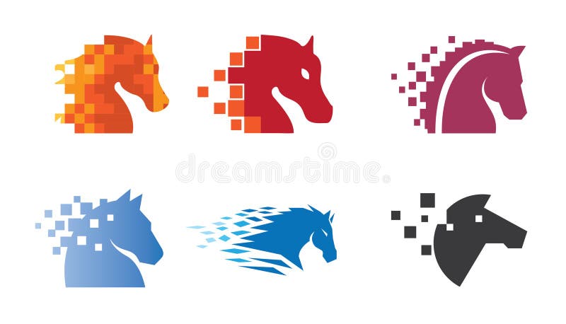 Creative Horses Pixel Collection Logo Vector Icons Symbol Stock Vector ...