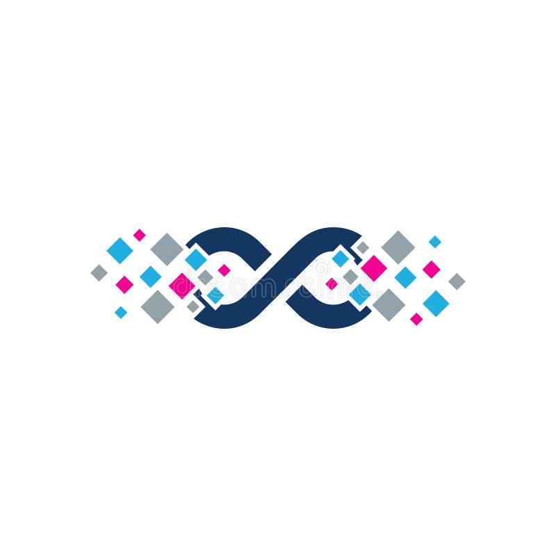 Pixel Infinity Icon Logo Design Element Stock Vector - Illustration of ...