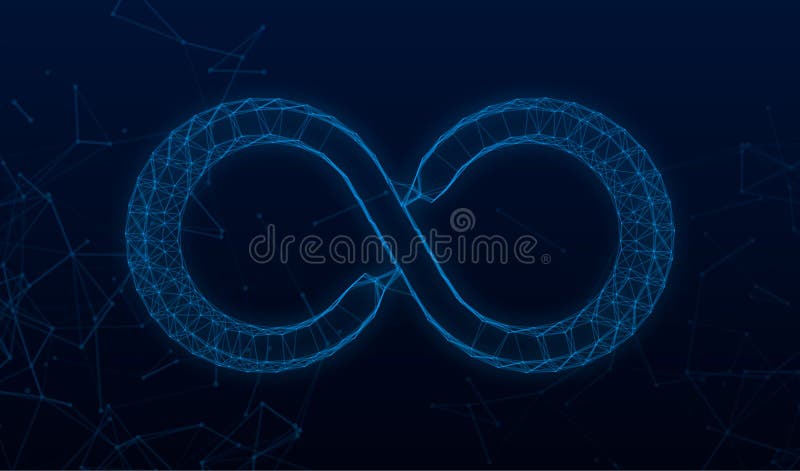 Infinity in Plexus Icon Style . Round Logo. Future Concept Stock Vector ...