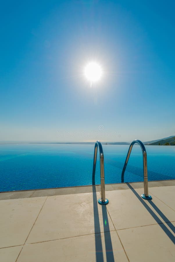 Infinity Pool on the Bright Summer Day Stock Photo - Image of outdoor ...
