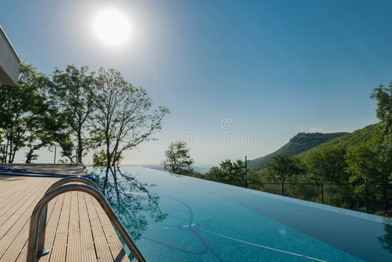 Infinity Pool on the Bright Summer Day Stock Photo - Image of ocean ...