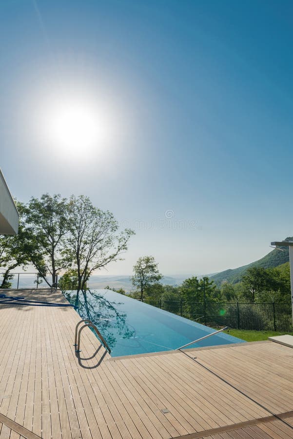 Infinity Pool on the Bright Summer Day Stock Photo - Image of nature ...