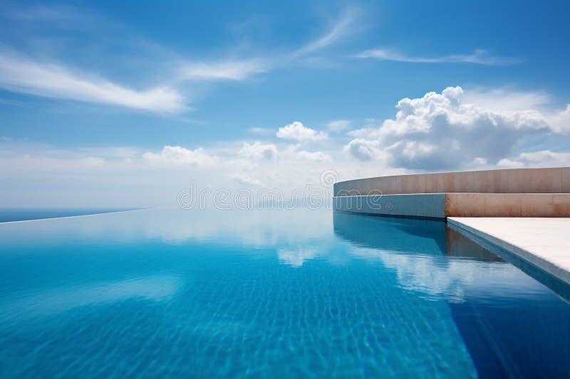An Infinity Pool on a Bright Summer Day Stock Illustration ...