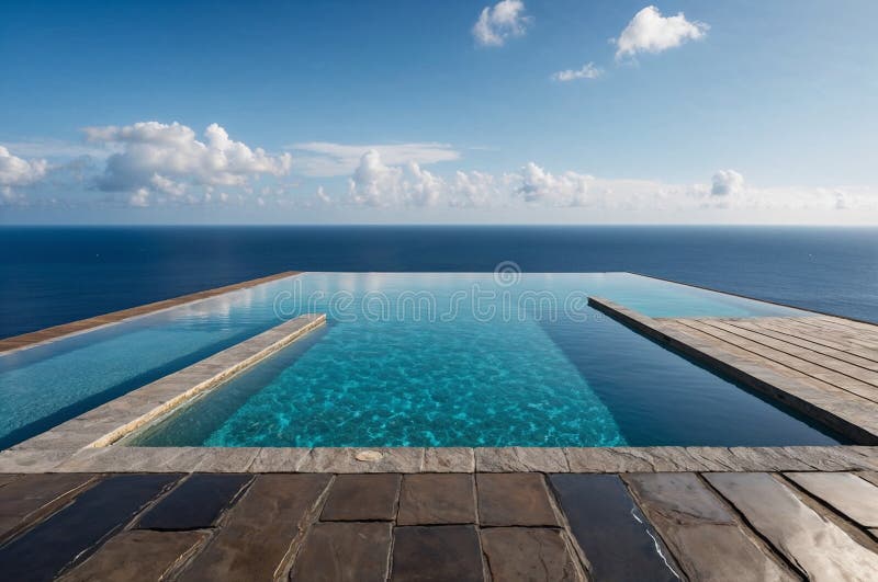 Infinity Pool Overlooking Ocean Luxurious Tropical Resort Stock Photos - Free & Royalty-Free ...