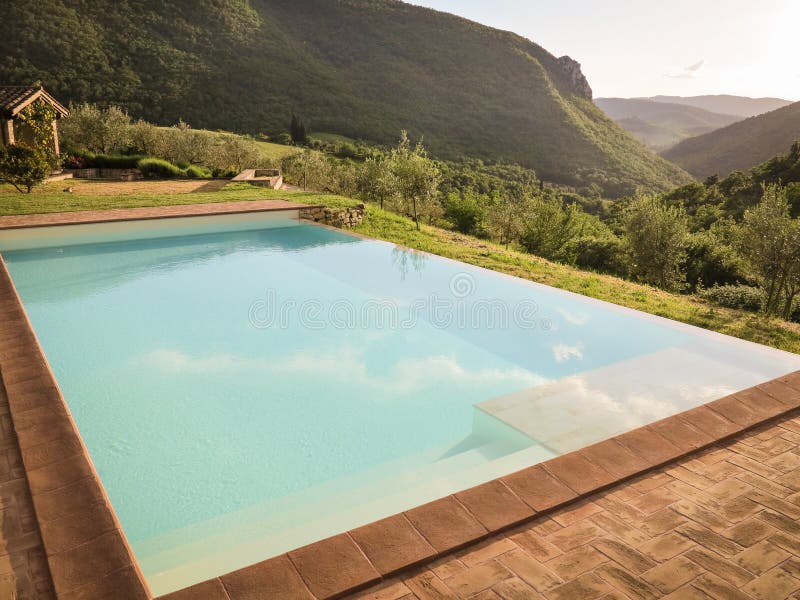 Infinity Pool in the Mountains Stock Photo - Image of pool, luxury ...