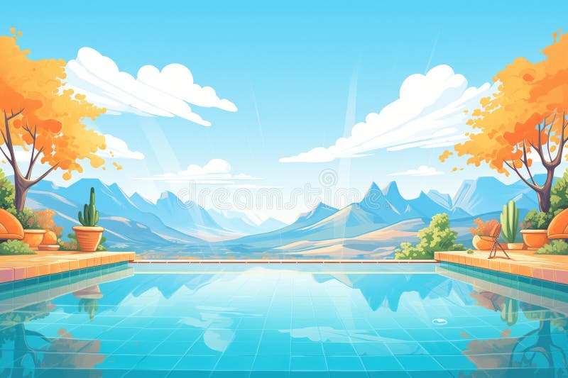 Infinity Pool Overlooking a Panoramic Mountain View Stock Photo - Image ...