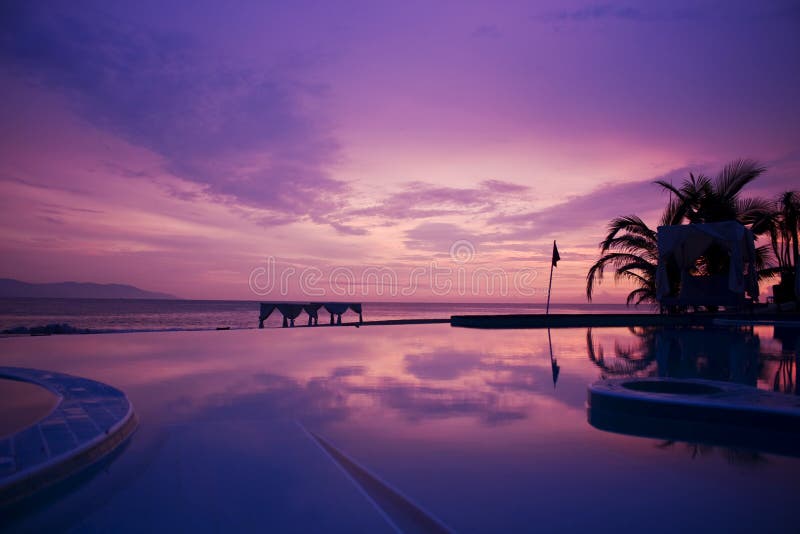 Infinity Pool in Pink and Purple Tones Stock Photo - Image of happiness ...