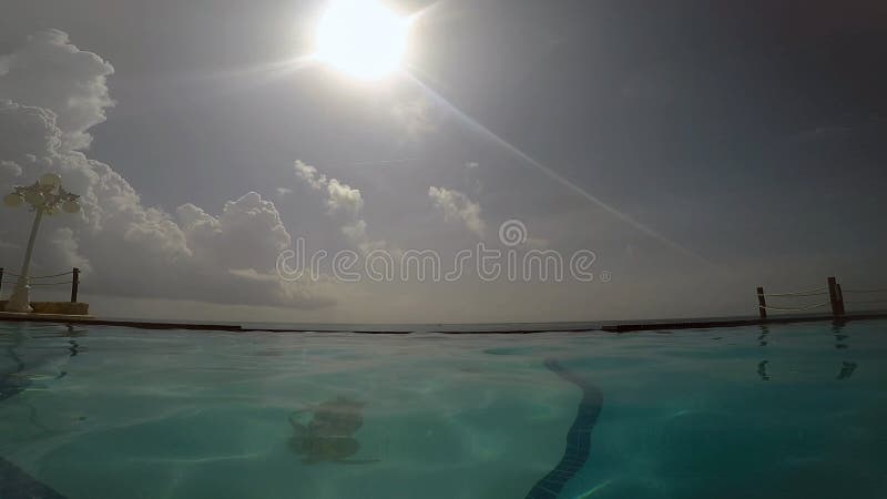 An Infinity Pool in the Resort of Cancun Stock Image - Image of island ...