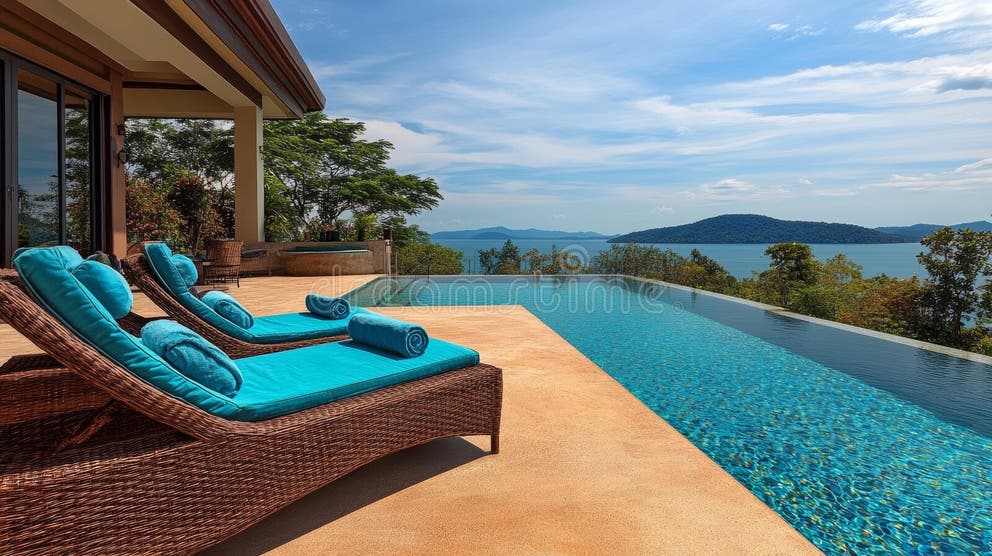 Infinity Pool and Stunning Mountain Views at this Luxury Villa Stock ...