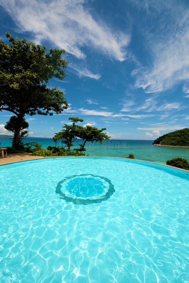 Infinity Pool Vacation on Boracay Resort Stock Image - Image of resort ...