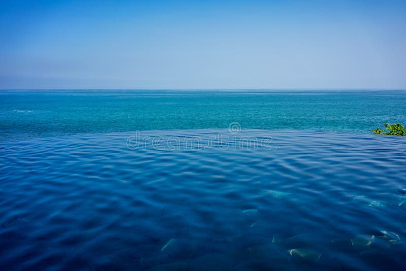 Infinity Pool View with Blue Ocean Stock Photo - Image of coast, resort ...