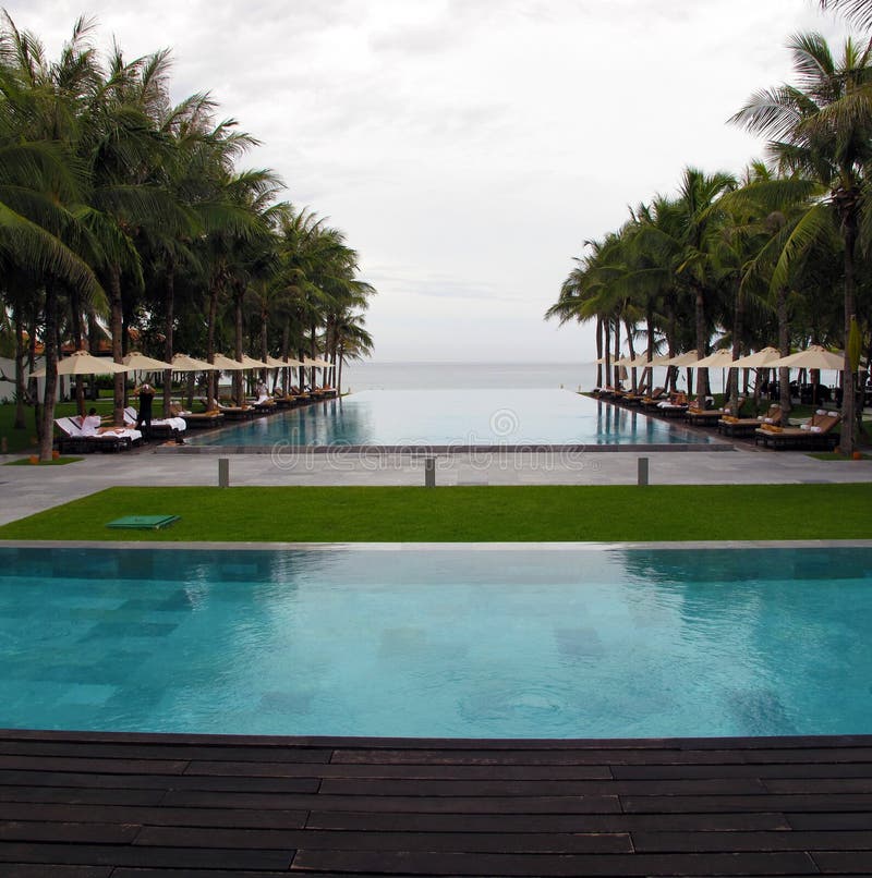 Infinity Pool with View on the Sea Stock Photo - Image of swimming ...