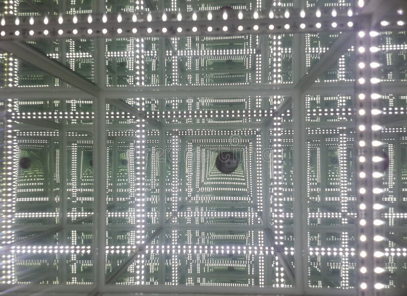 Infinity Reflection from LED Light Stock Photo - Image of lamp ...