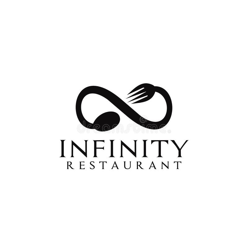 Infinity Restaurant Symbol Incorporated with Spoon and Fork Logo Design ...