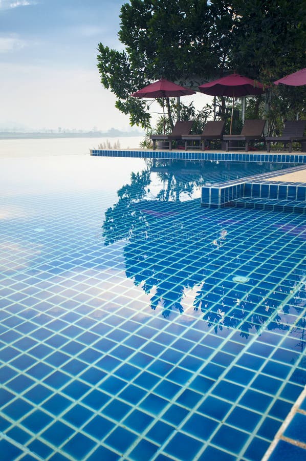 Infinity Riverside Swimming Pool Stock Photo - Image of clear, swimming ...