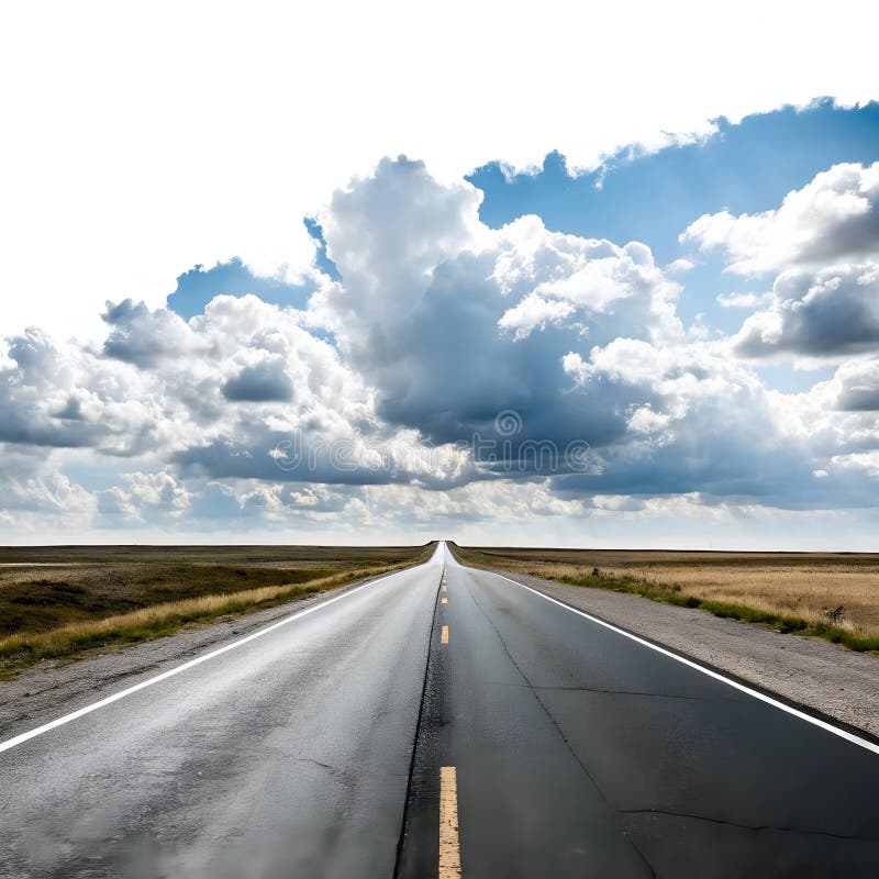 Infinity Road with Clouds for Advertisement Design Stock Illustration ...