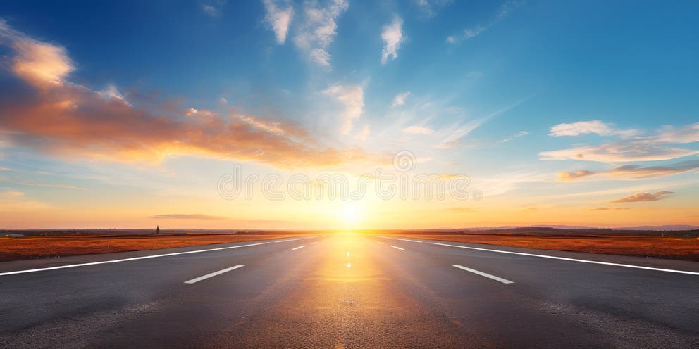 Infinity Roadway, Wide Empty Road, Perfect for Web Design and PPTs ...