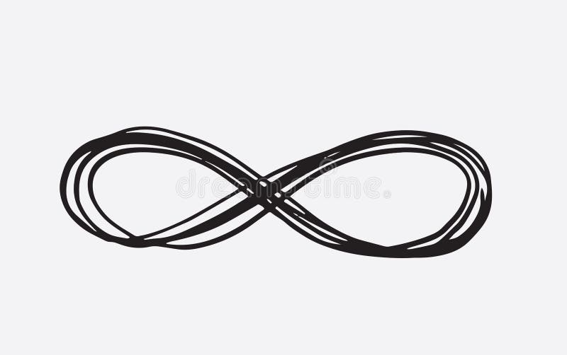 Infinity Set Hand Drawn Illustration. Stock Vector - Illustration of ...