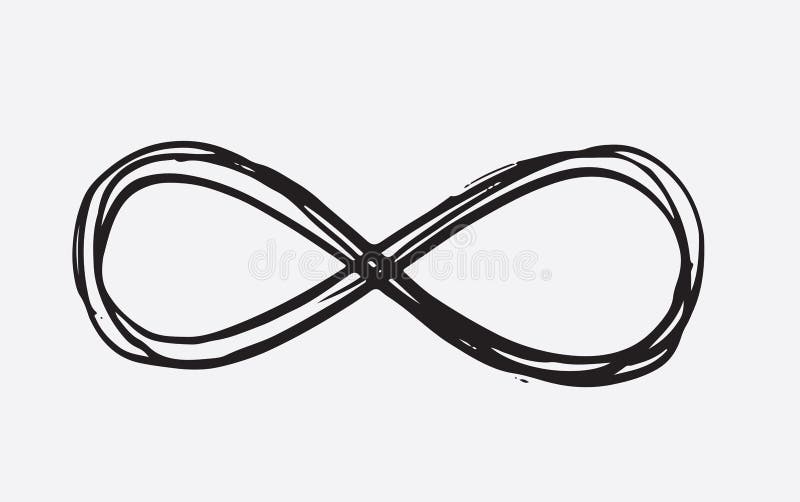 Infinity Set Hand Drawn Illustration. Stock Vector - Illustration of ...