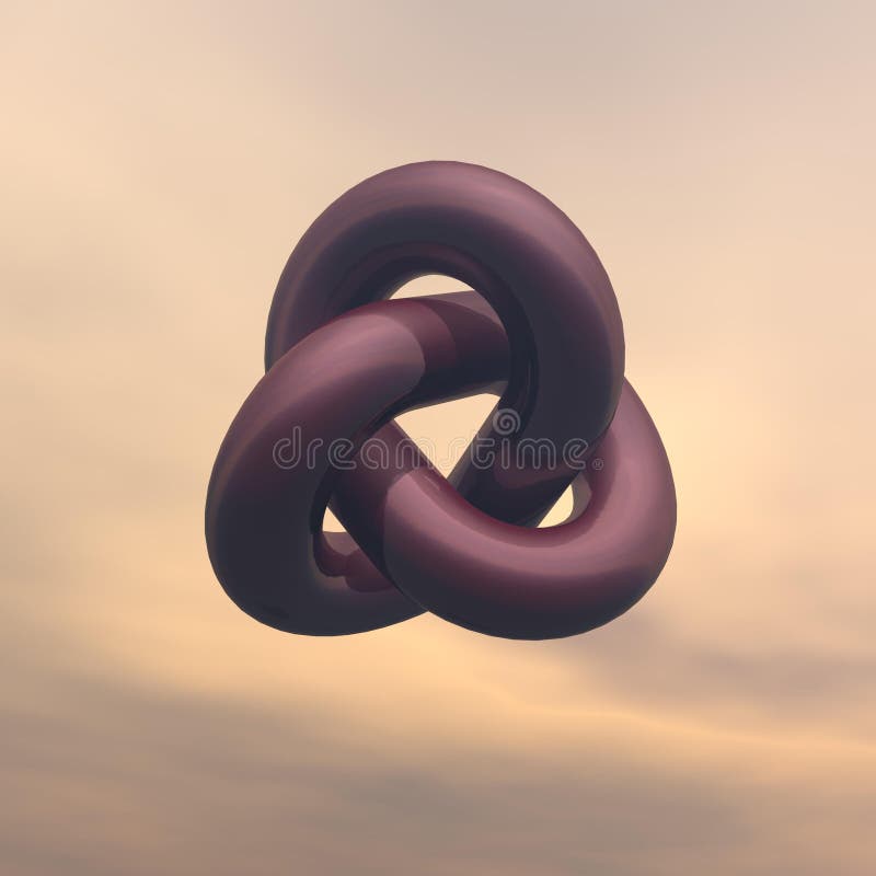 3d Render, Abstract Geometrical Shape, Shiny Metallic Infinity Loop ...