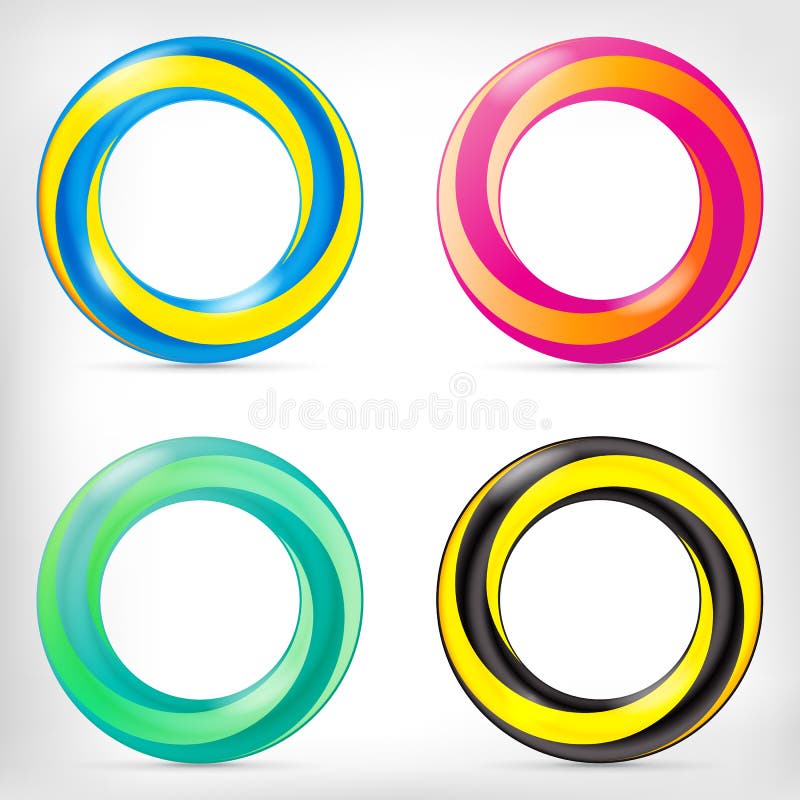 Infinity Shape Round Dimensional Icon Stock Illustration - Illustration ...